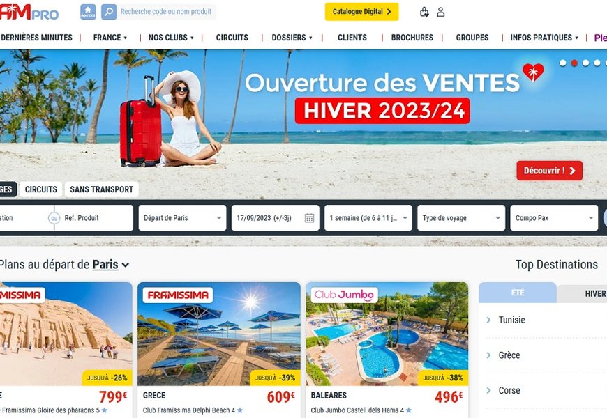 FRAMPRO : le site B2B de FRAM, accessible aux agents de voyages - Tour ...